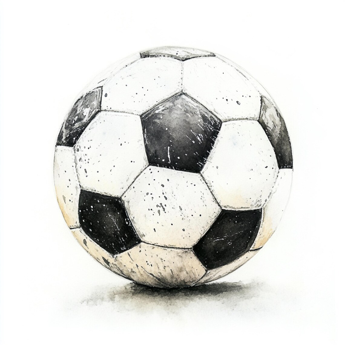 Printable Socker Ball Clipart, Watercolor Ball on Grass, Printable JPG ...