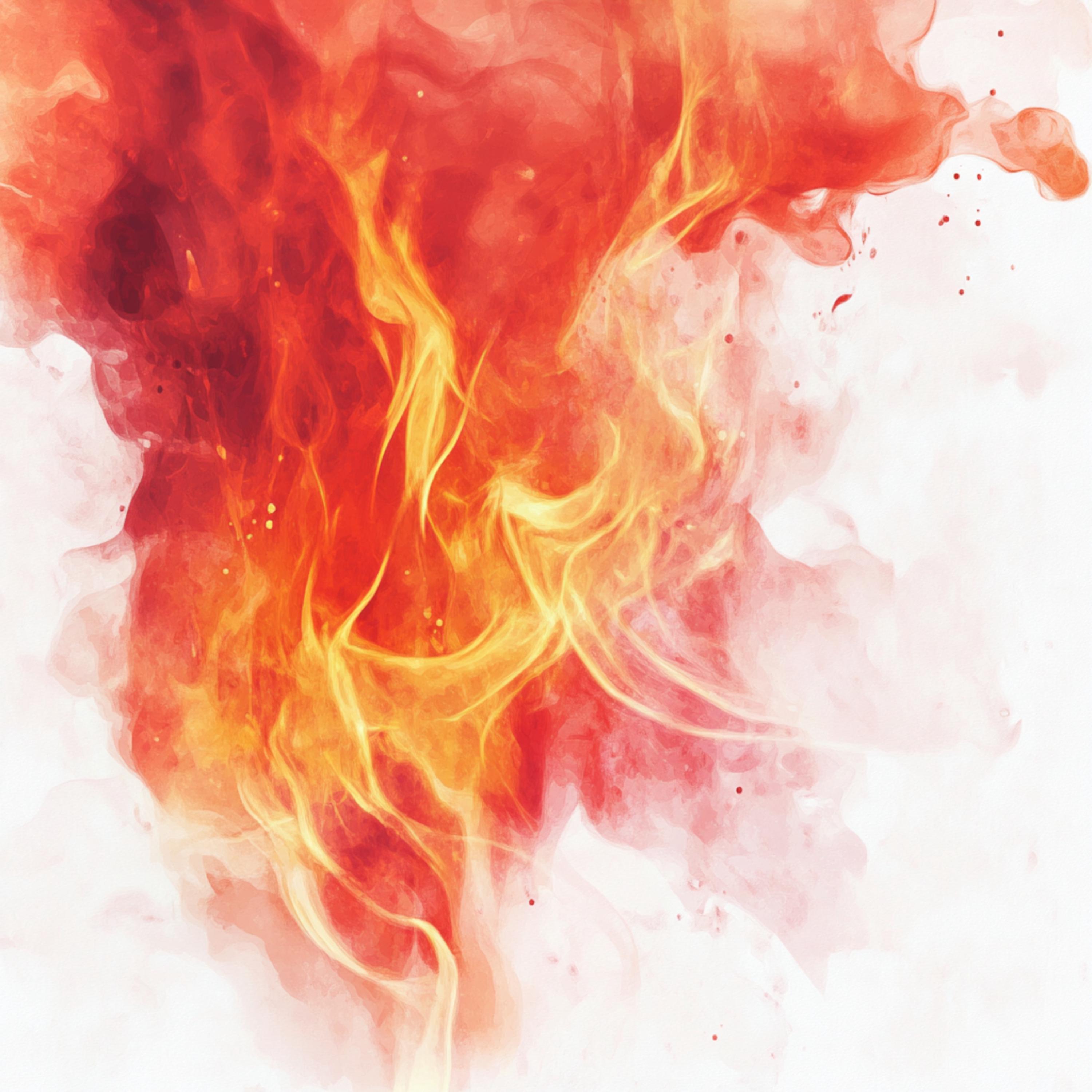 Printable Fire Art, Watercolor Flame, Fire Effects Clipart, Printable ...