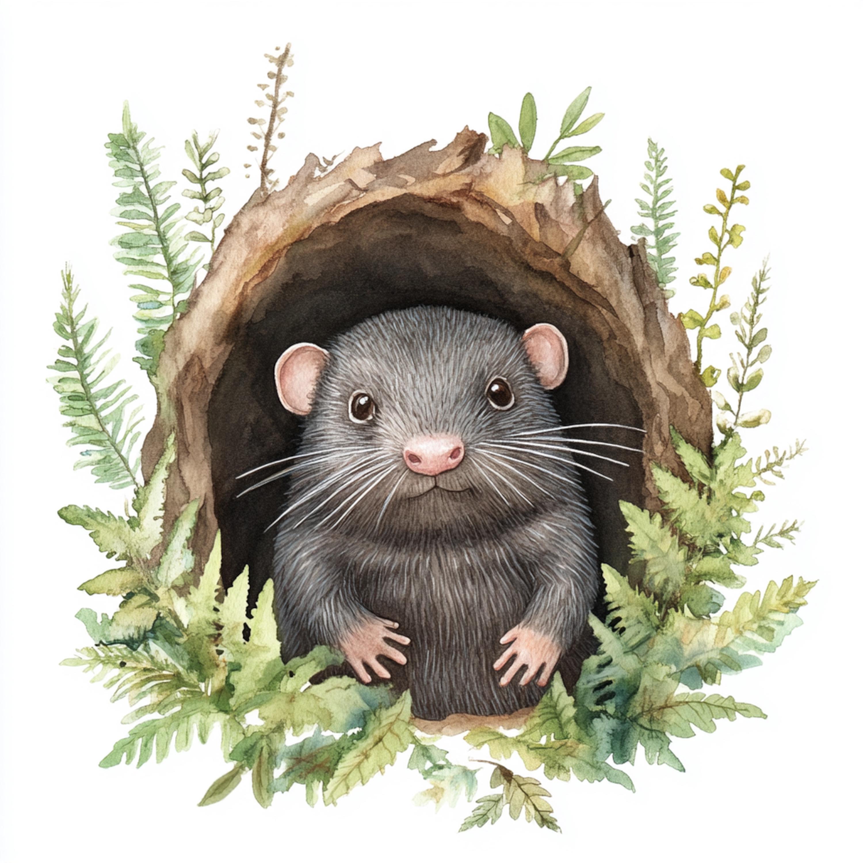 Printable Cute Mole Clipart, Moles Watercolor Art, Printable JPG ...