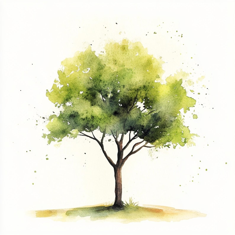 Printable Minimalist Tree, Watercolor Tree, 10 Images, Botanical Art ...