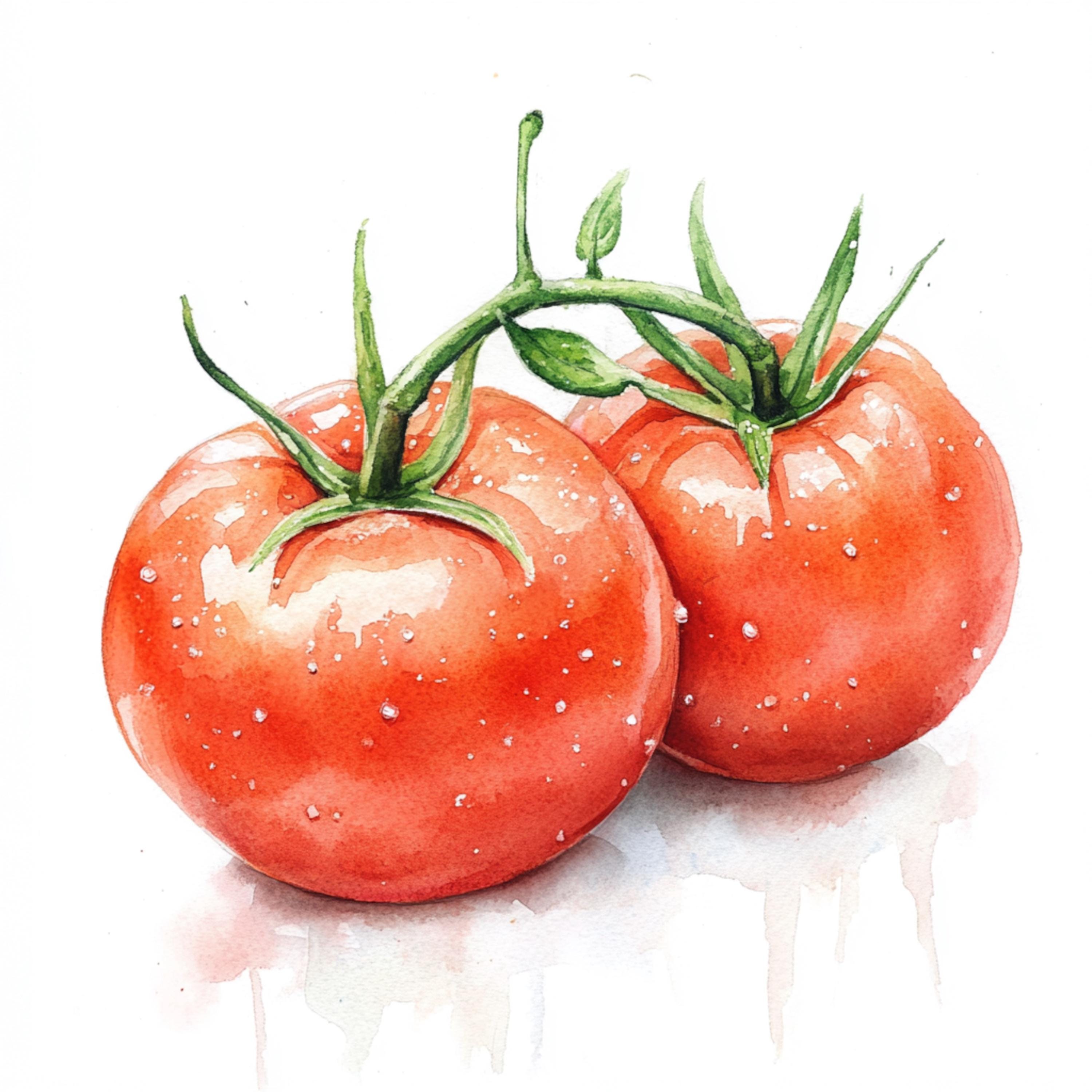 Printable Tomato Decor, Watercolor Images, Tomatoes Art, 10 Clip Art ...