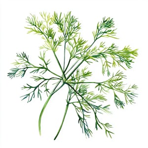 10 Printable Dill Art, Watercolor Dill, Healthy Food Art Decor, Dill ...