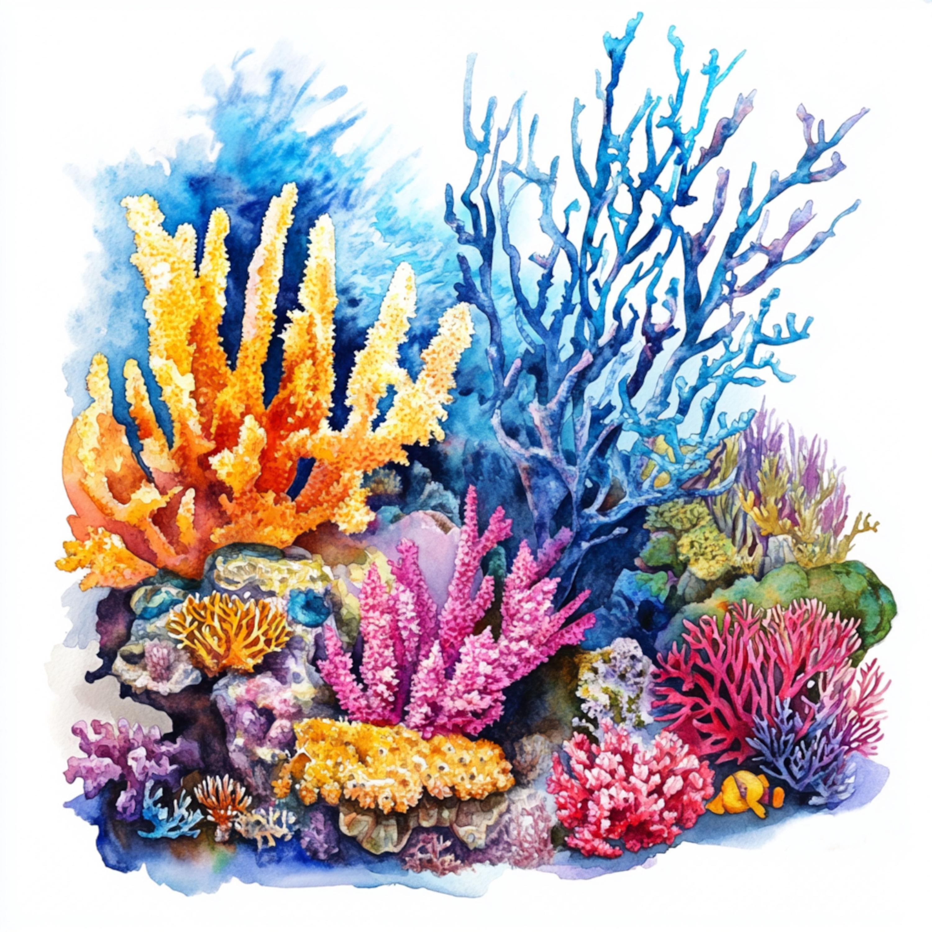 Printable Corals Clipart, Corals Watercolor, Nautical Print, Printable ...