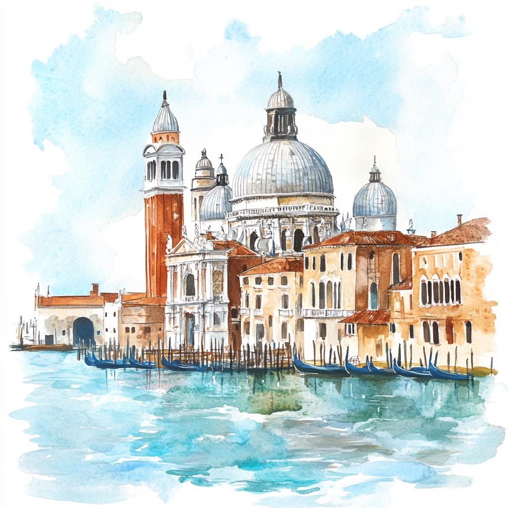 10 Printable Venice, Vintage Venice Art, European Street Painting, Cozy ...