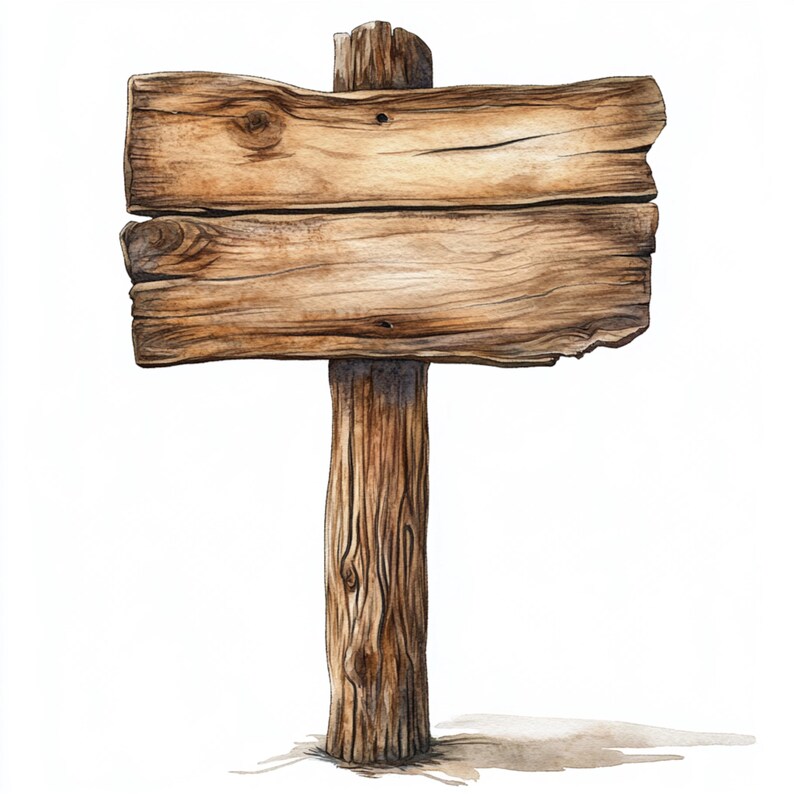 Printable Wooden Sign, Watercolor 10 Images, Wooden Sign Art, Rustic ...