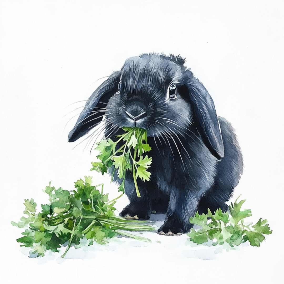 10 Printable Cute Eatting Rabbit Clipart, Watercolor Art, Rabbit Eat ...