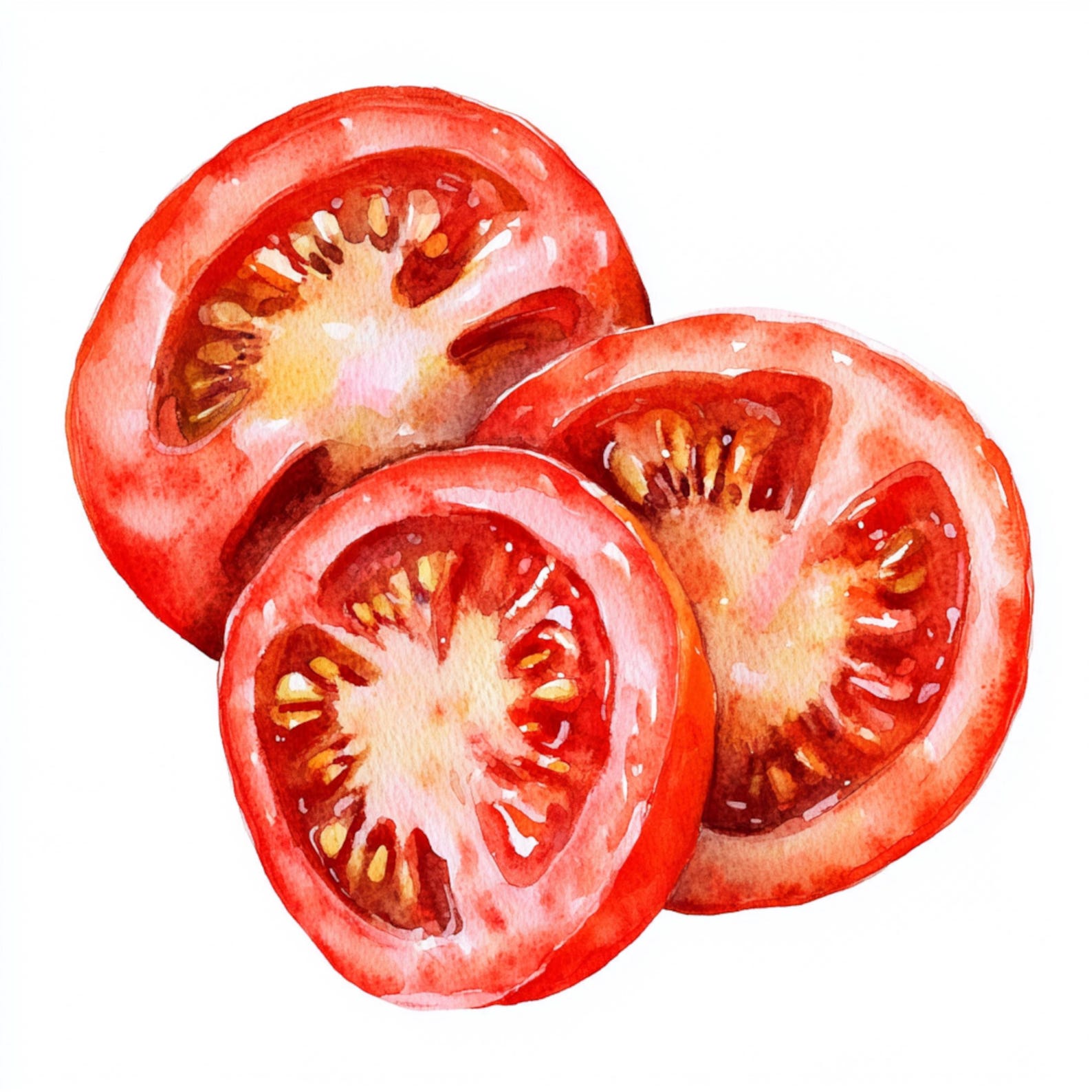 Printable Tomato Decor, Watercolor Images, Tomatoes Art, 10 Clip Art ...
