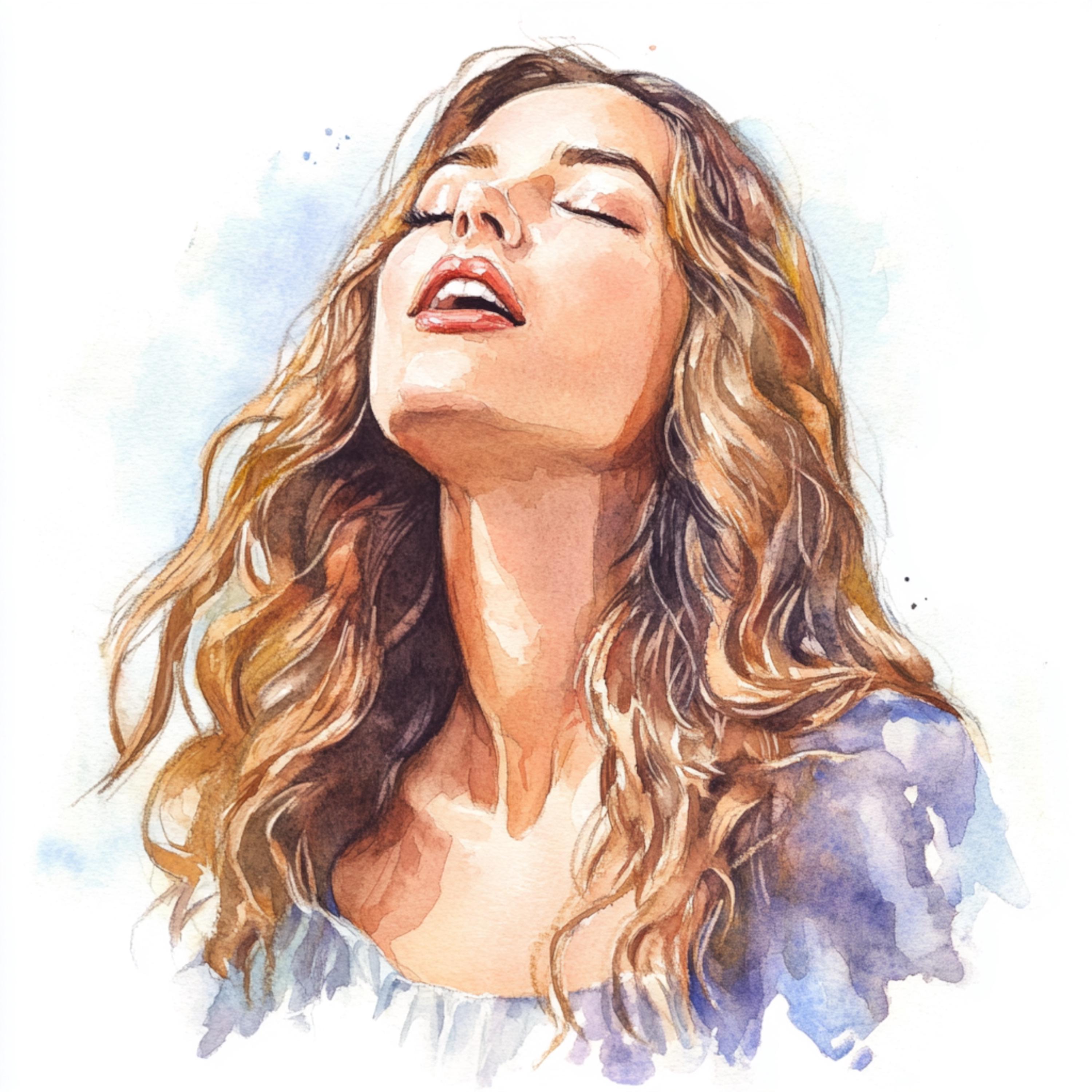 Watercolor Singing Girl, Young Women Singer, Beautiful Singer Girl ...