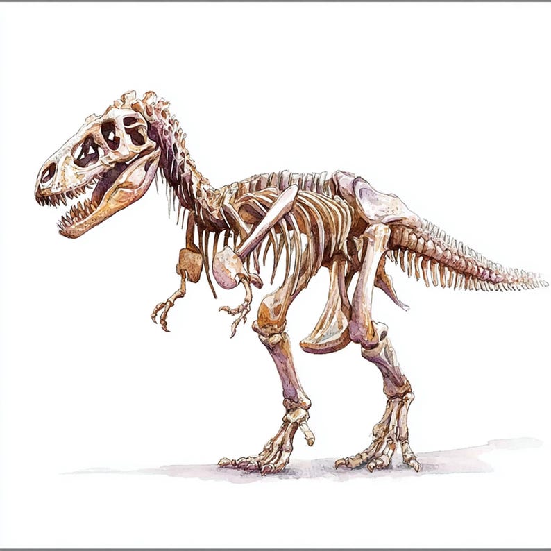 12 Printable Dinosaur Skeletons, Skeletons Jpgs, Paper Design ...