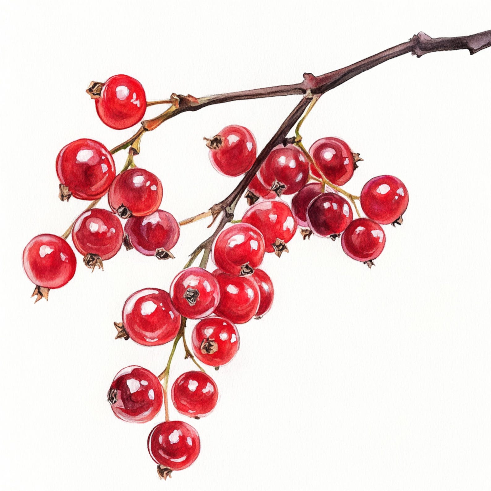 10 Printable Currants Decor, Watercolor Currants Branch, Currants Art ...