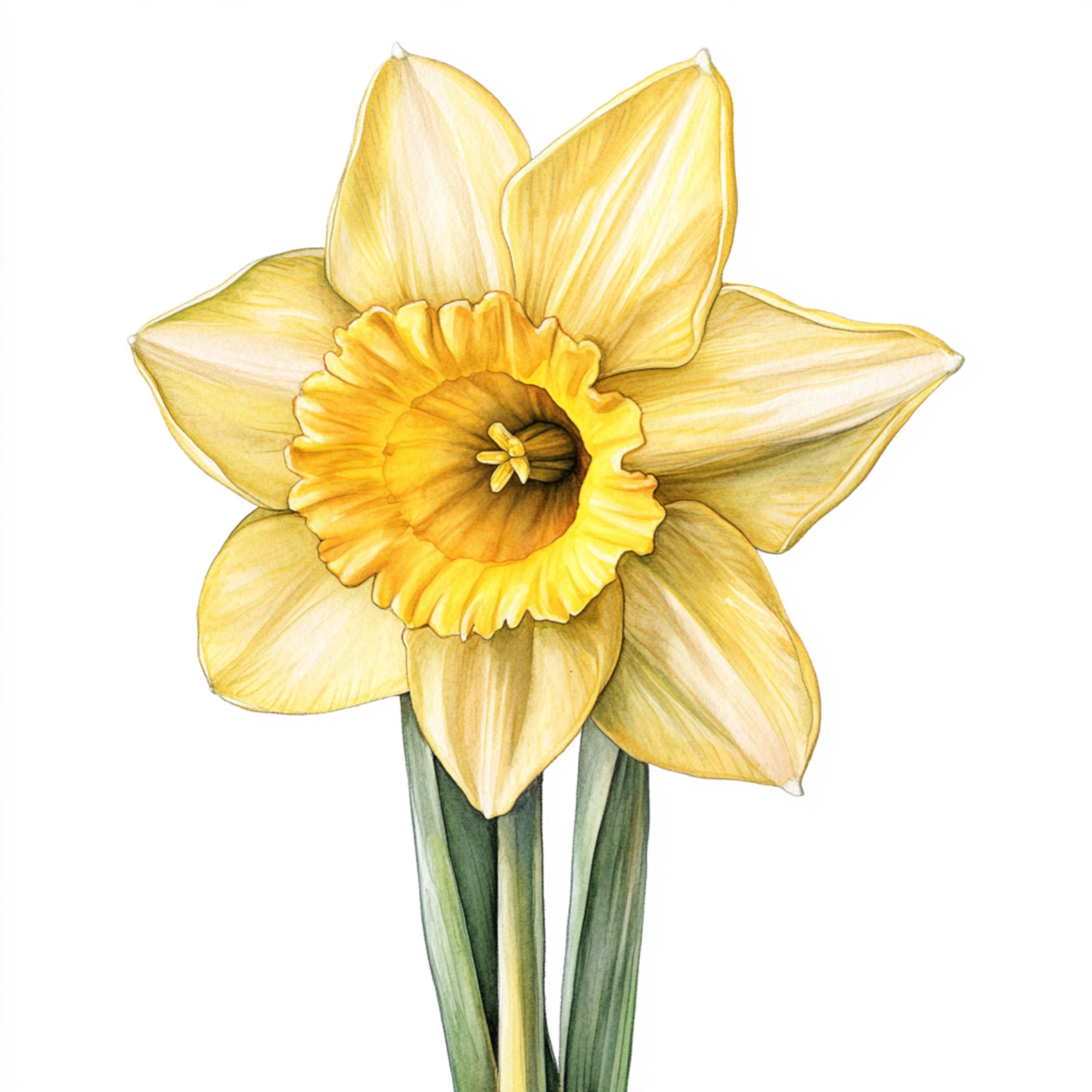 10 Printable Daffodil Decor, Daffodil Watercolor Images, Spring ...