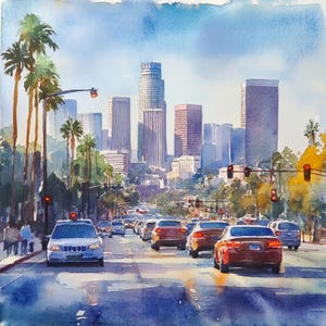 10 Printable Los Angeles City Art, California Art, Los Angeles Print ...