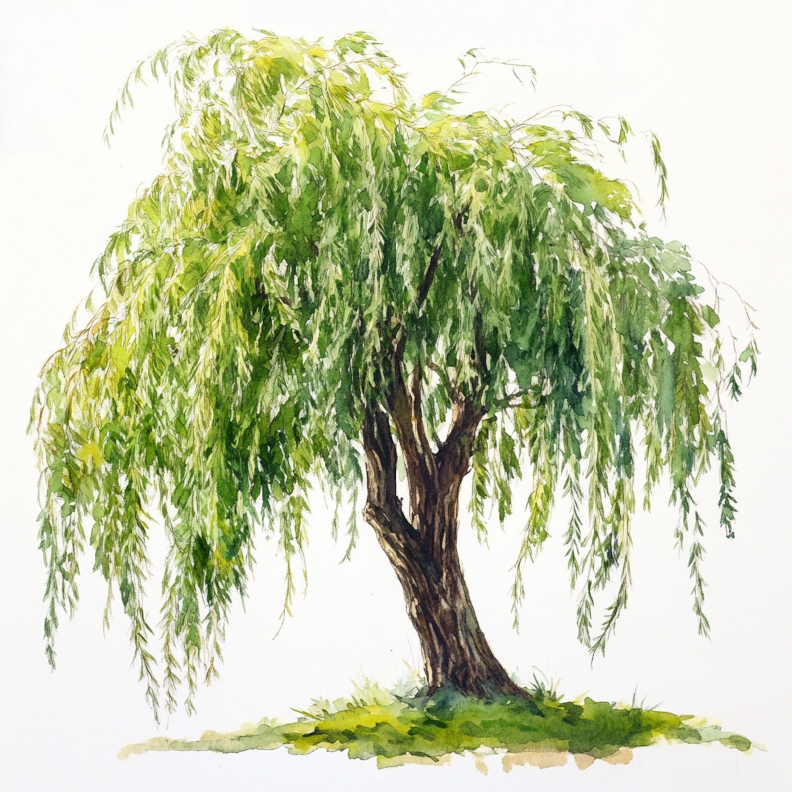 Printable Willow Tree, Watercolor Willow, 10 Images, Willow Botanical ...