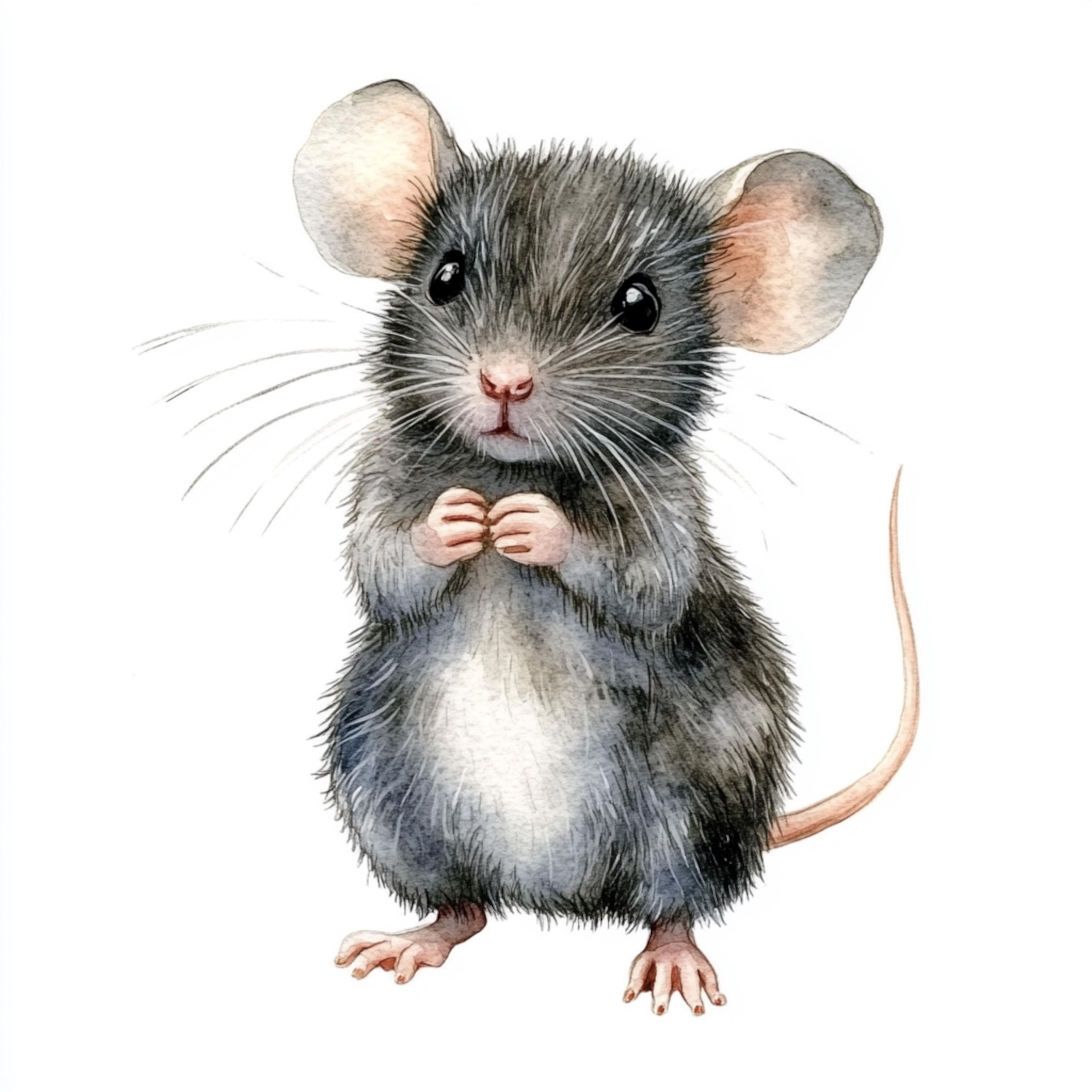 8 Printable Little Rat, Watercolor Baby Rat, Cute Rat Clipart ...