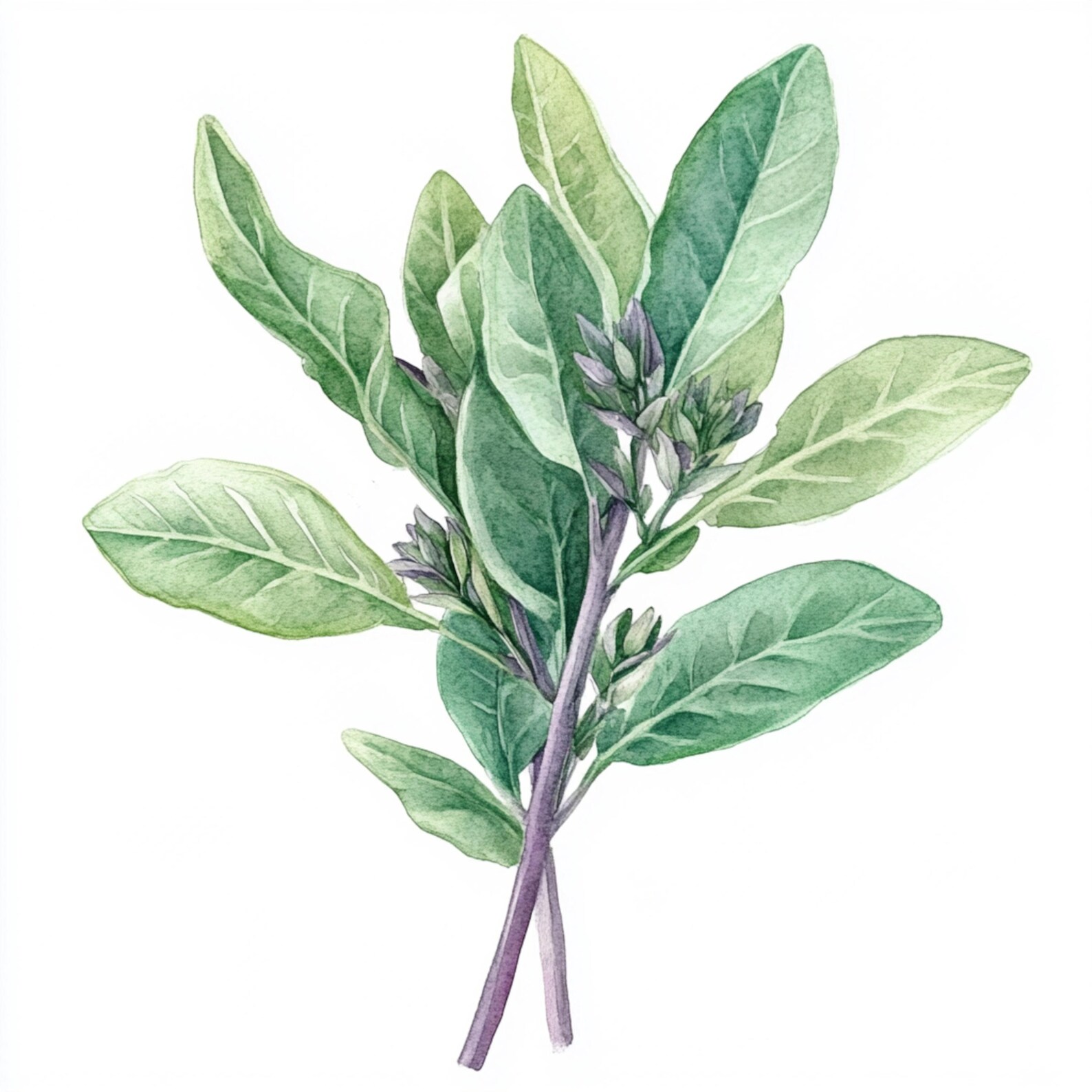 10 Printable Sage Herb, Watercolor Images, Sage Clip Art, Printable ...
