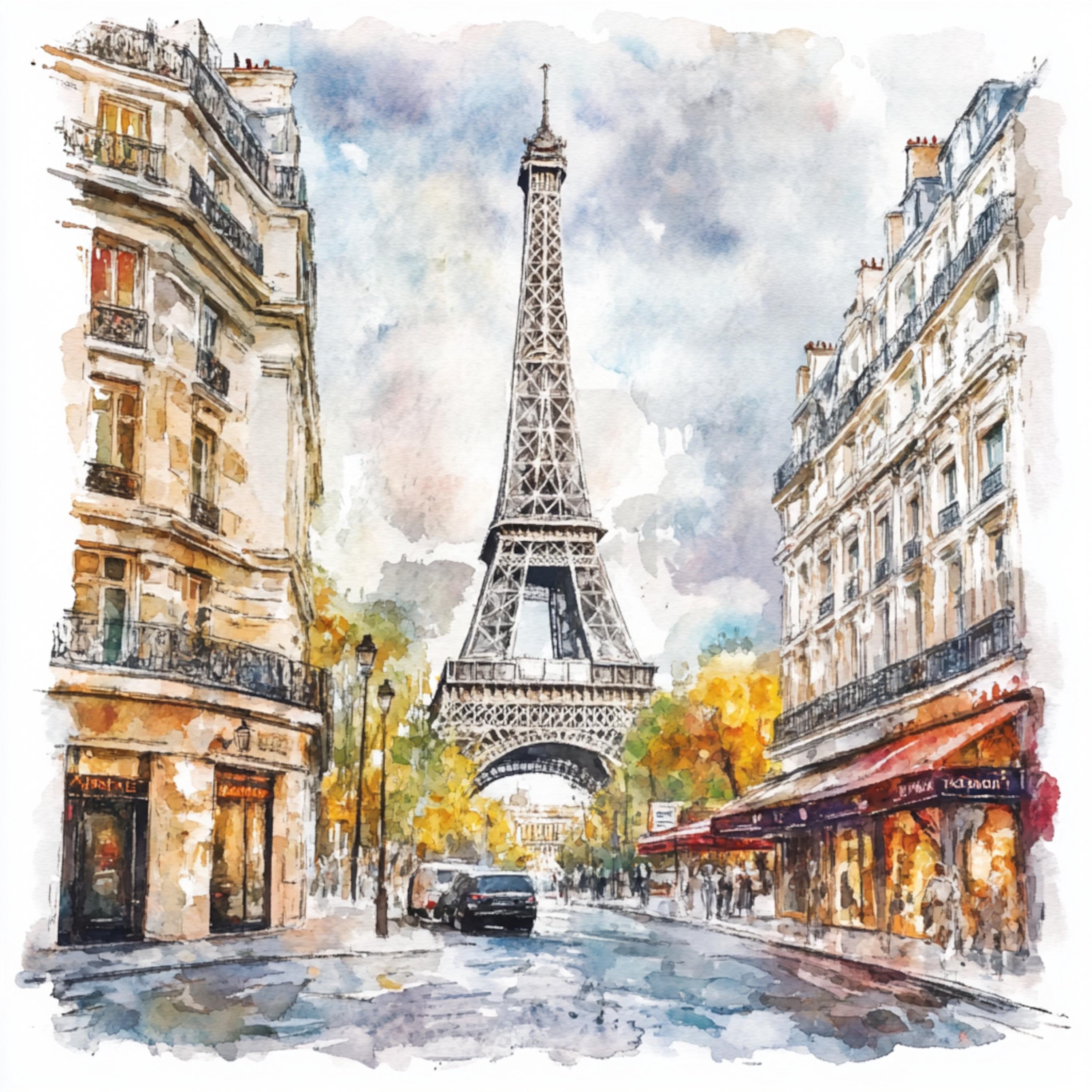 10 Printable Paris, Vintage Paris Art, European Street Painting, Cozy ...