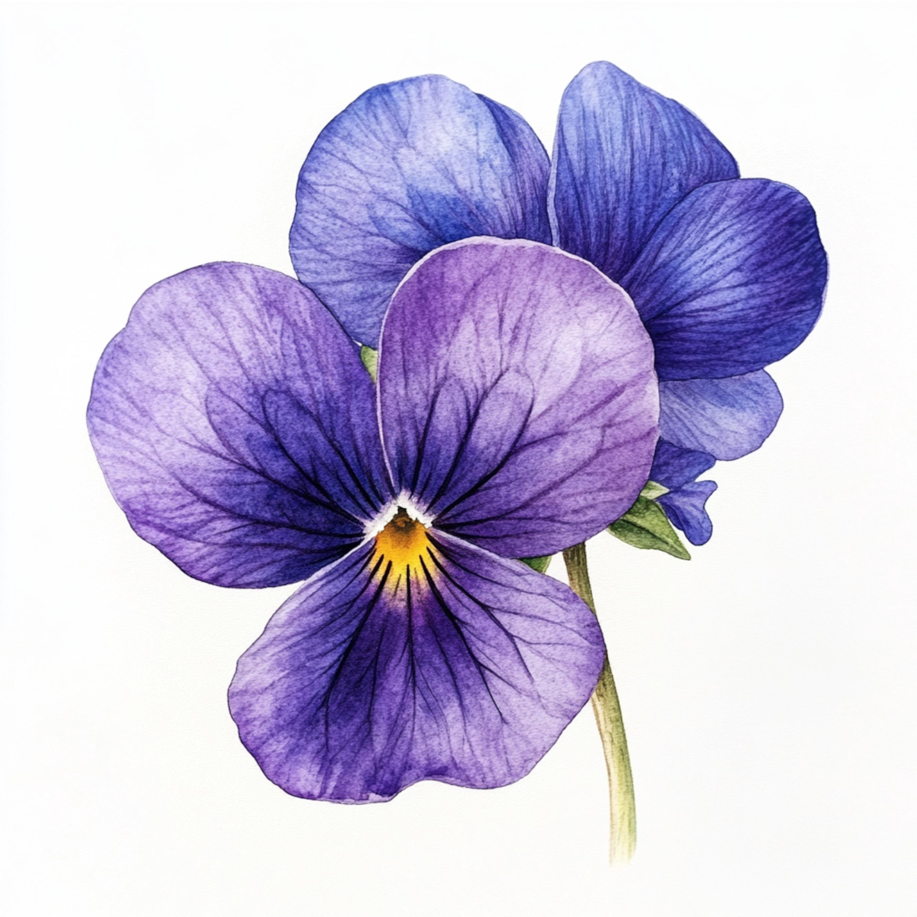 10 Printable Watercolor Field Violet, Watercolor Blue Violet, Spring ...