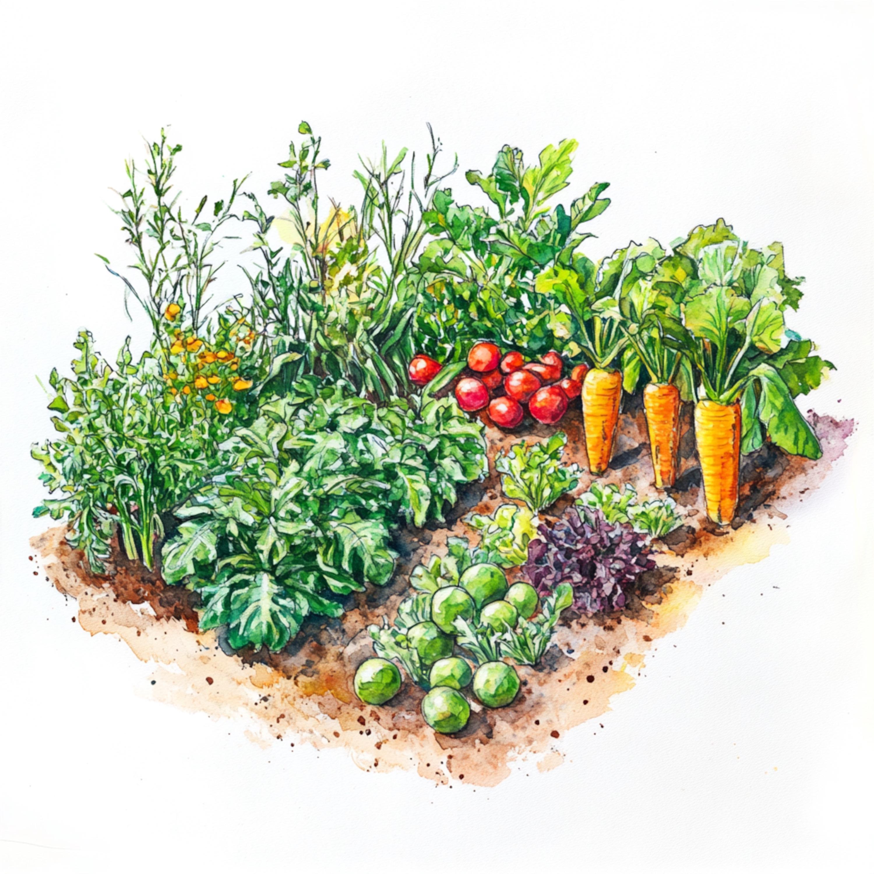 Printable Vegetable Garden Decor, Watercolor Images, Garden Art, 10 ...