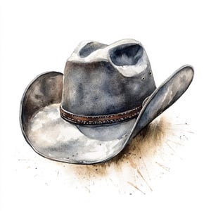 10 Printable Cowboy Hats, Watercolor Cowboy Hat, Cowboy Hat Print ...