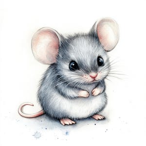Printable Little Mouse, Watercolor Baby Mouse Clipart, Printable Jpgs ...