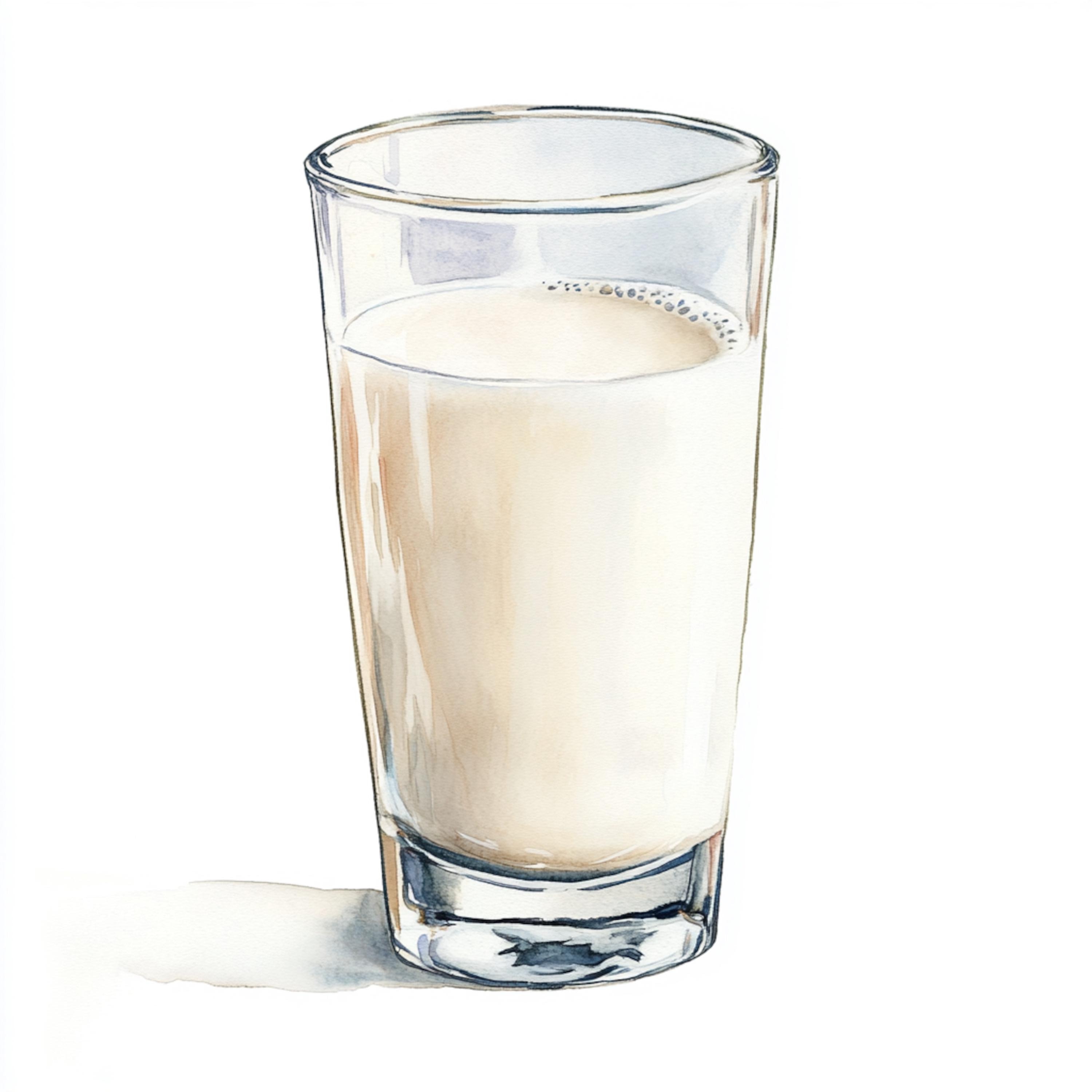 10 Printable Glass of Milk Art, Watercolor Milk, Healthy Food Decor ...