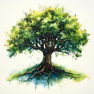 10 Tree of Life Clipart, Spiritual Trees Art, Printable Watercolor ...