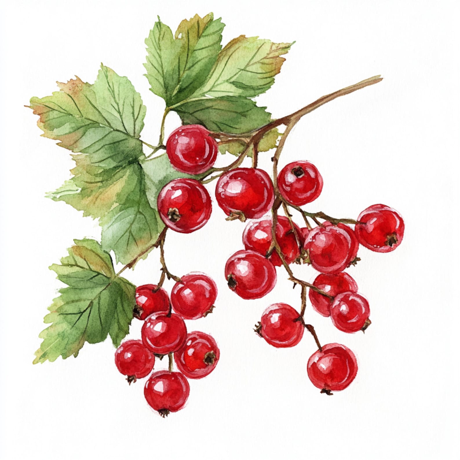 10 Printable Currants Decor, Watercolor Currants Branch, Currants Art ...
