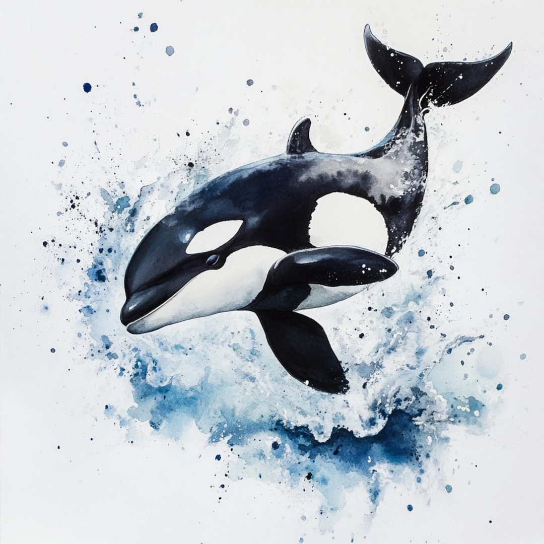 Printable Orka Clipart, Dolphin Watercolor, 10 Nautical Clip Art ...