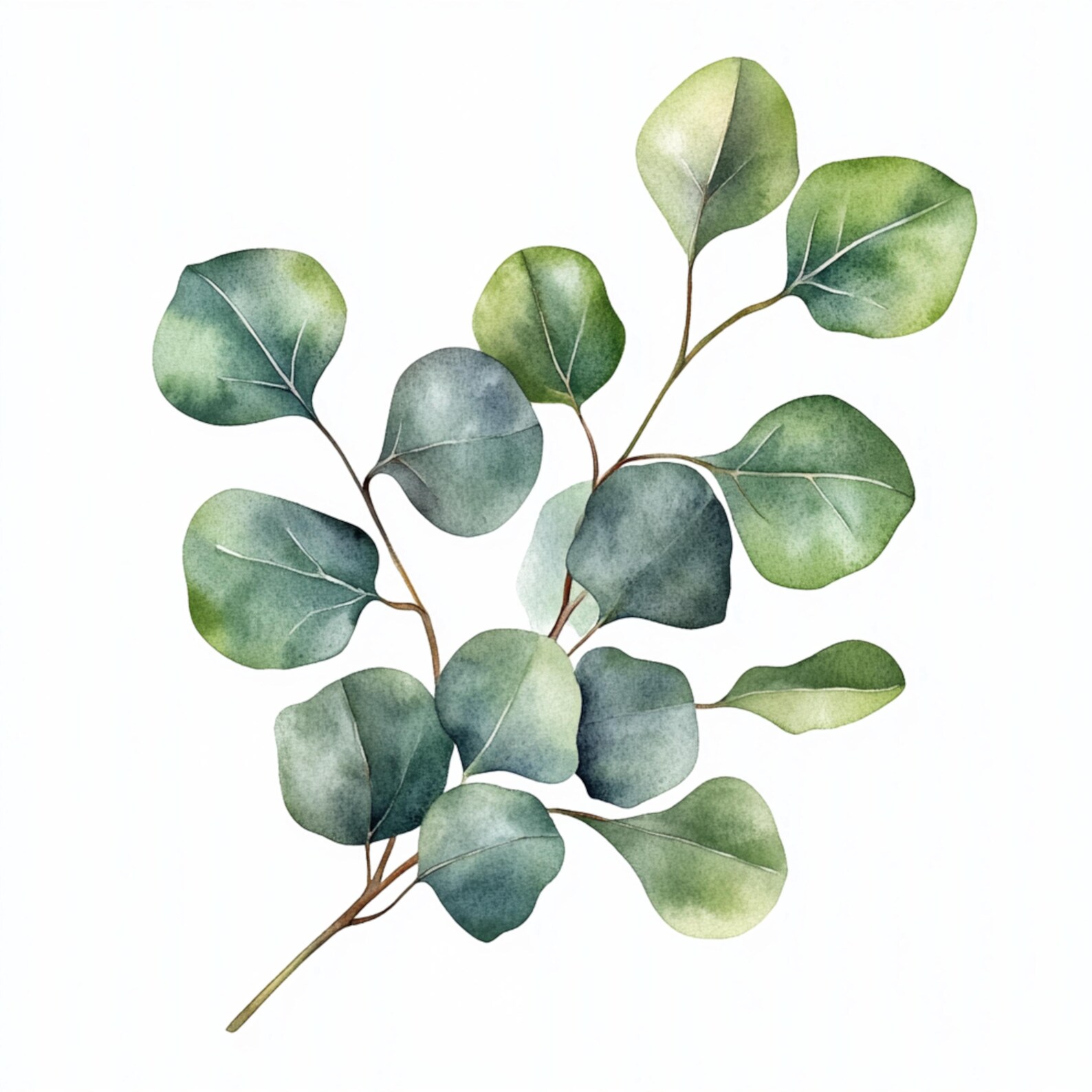 10 Printable Eucalyptus Branch, Watercolor Eucalyptus Leaves ...