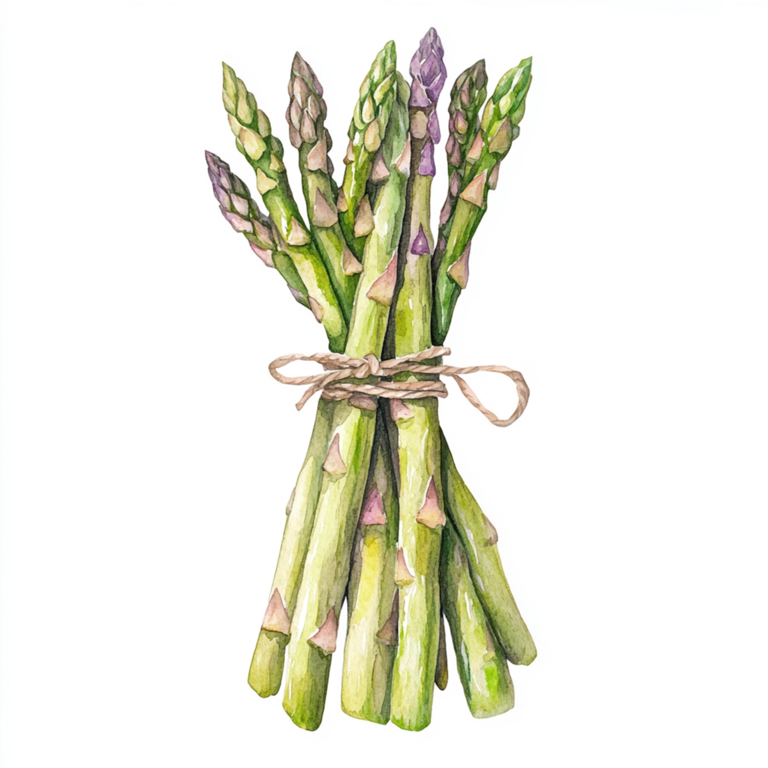 10 Printable Asparagus Art, Watercolor Asparagus, Asparagus Print ...
