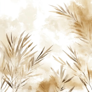 10 Printable Abstract, Botanical Watercolor, Beige Minimalist Art ...