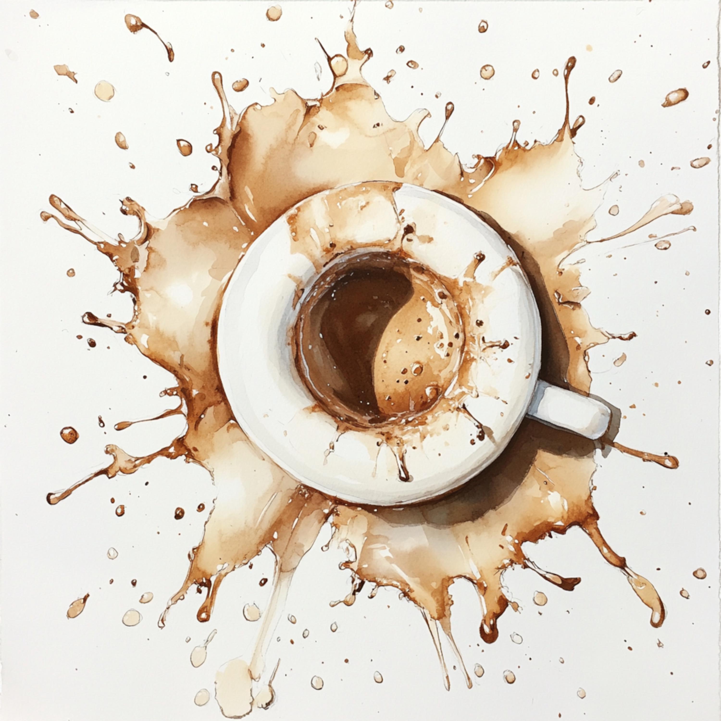 Printable Coffee Splash Art, Watercolor Images, Coffee Splash Print ...