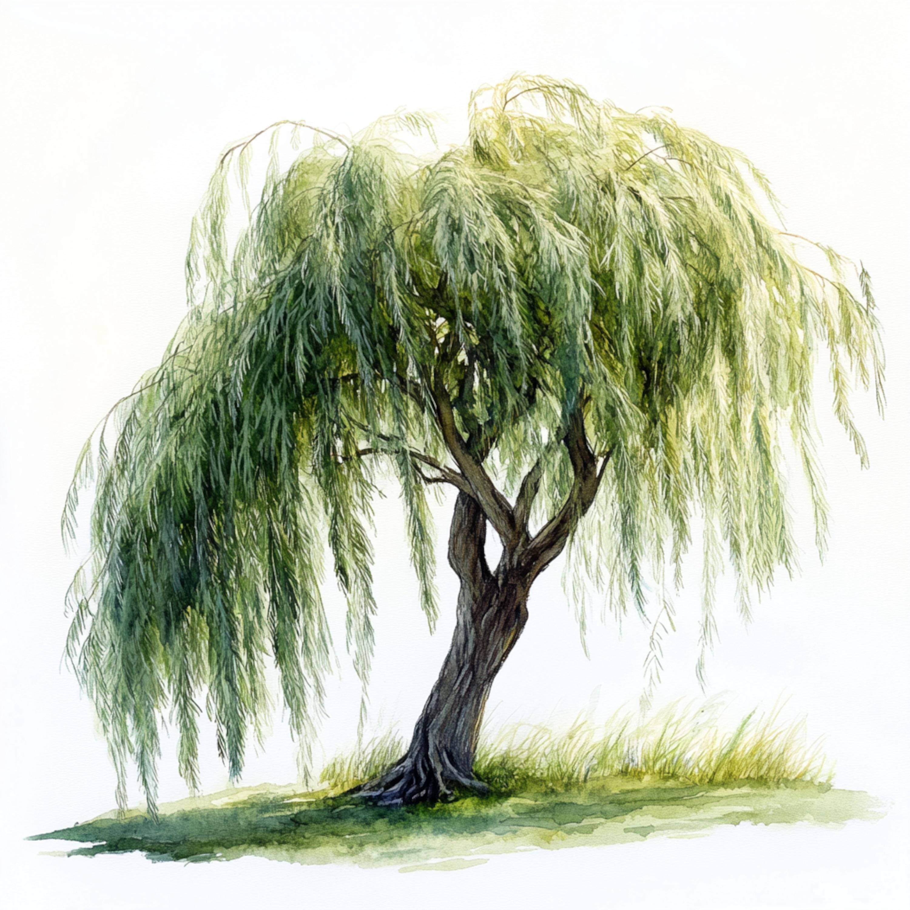 Printable Willow Tree, Watercolor Willow, 10 Images, Willow Botanical ...
