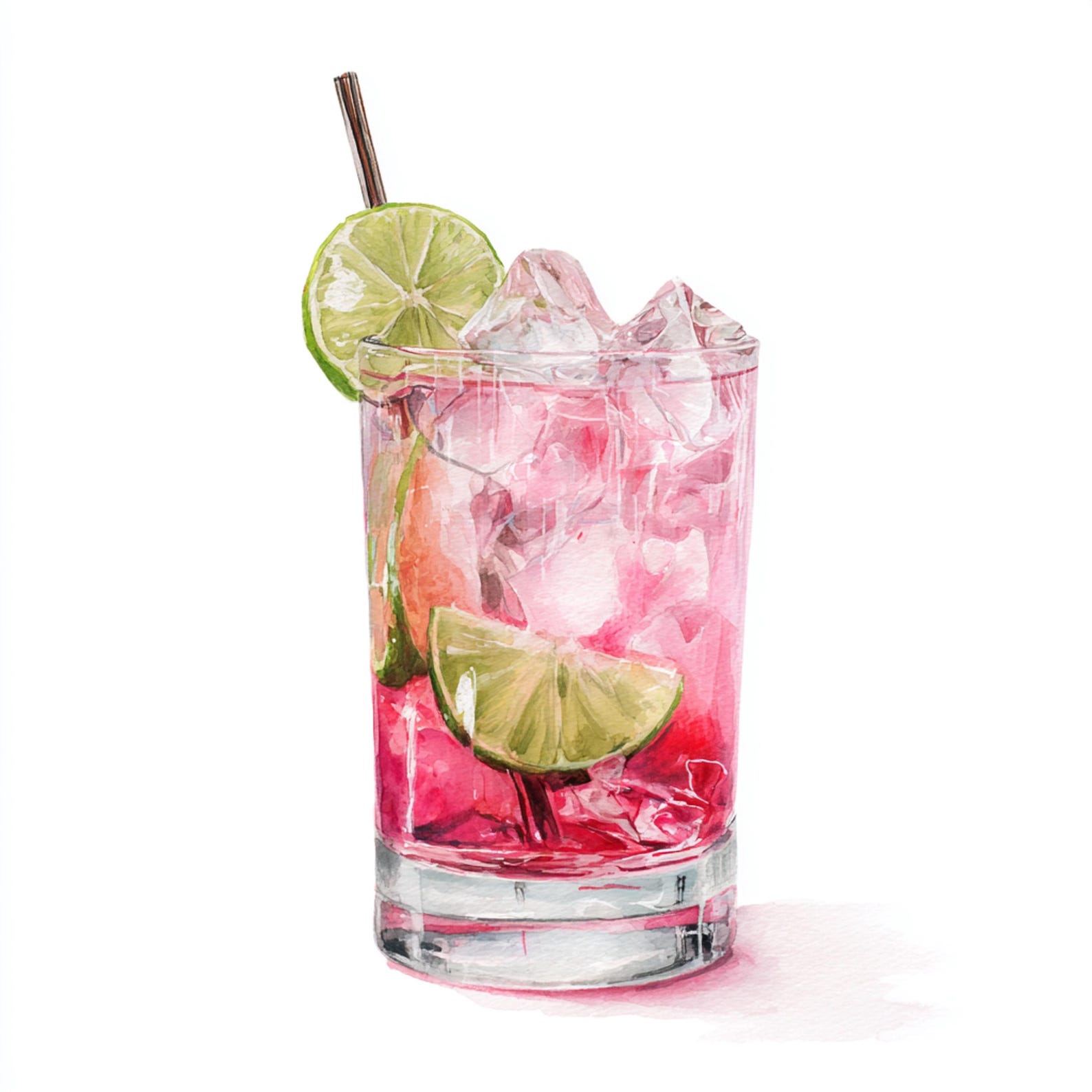 12 Printable Pink Cocktail, Watercolor Images, Girl Cocktailart ...