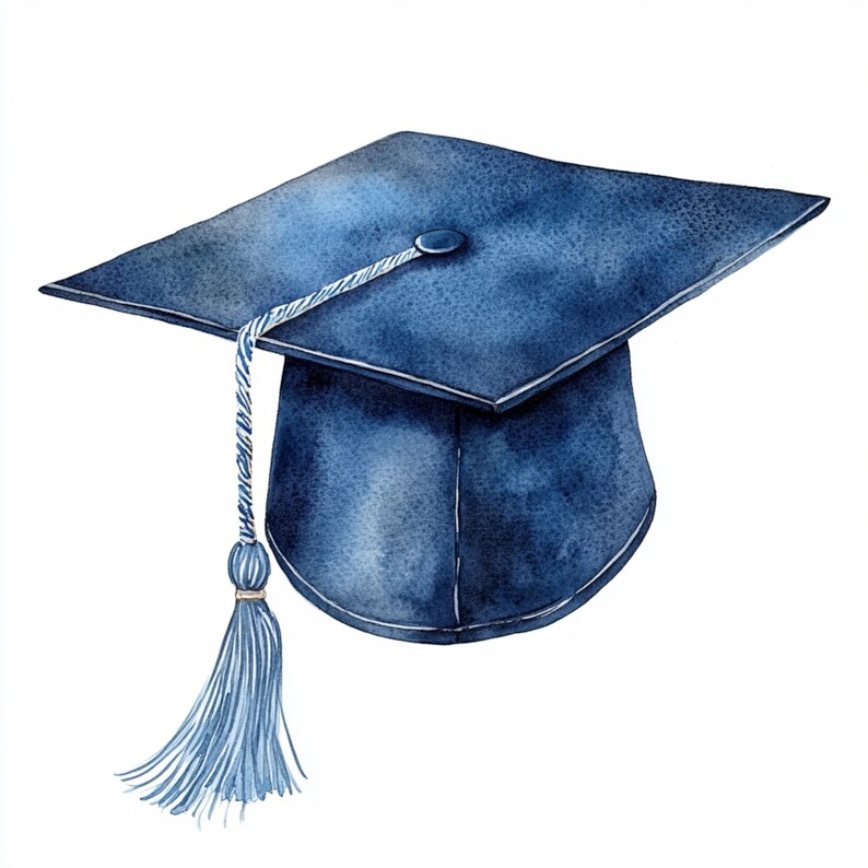 10 Printable Graduation Caps, Watercolor Graduation Hat, Graduation Hat ...