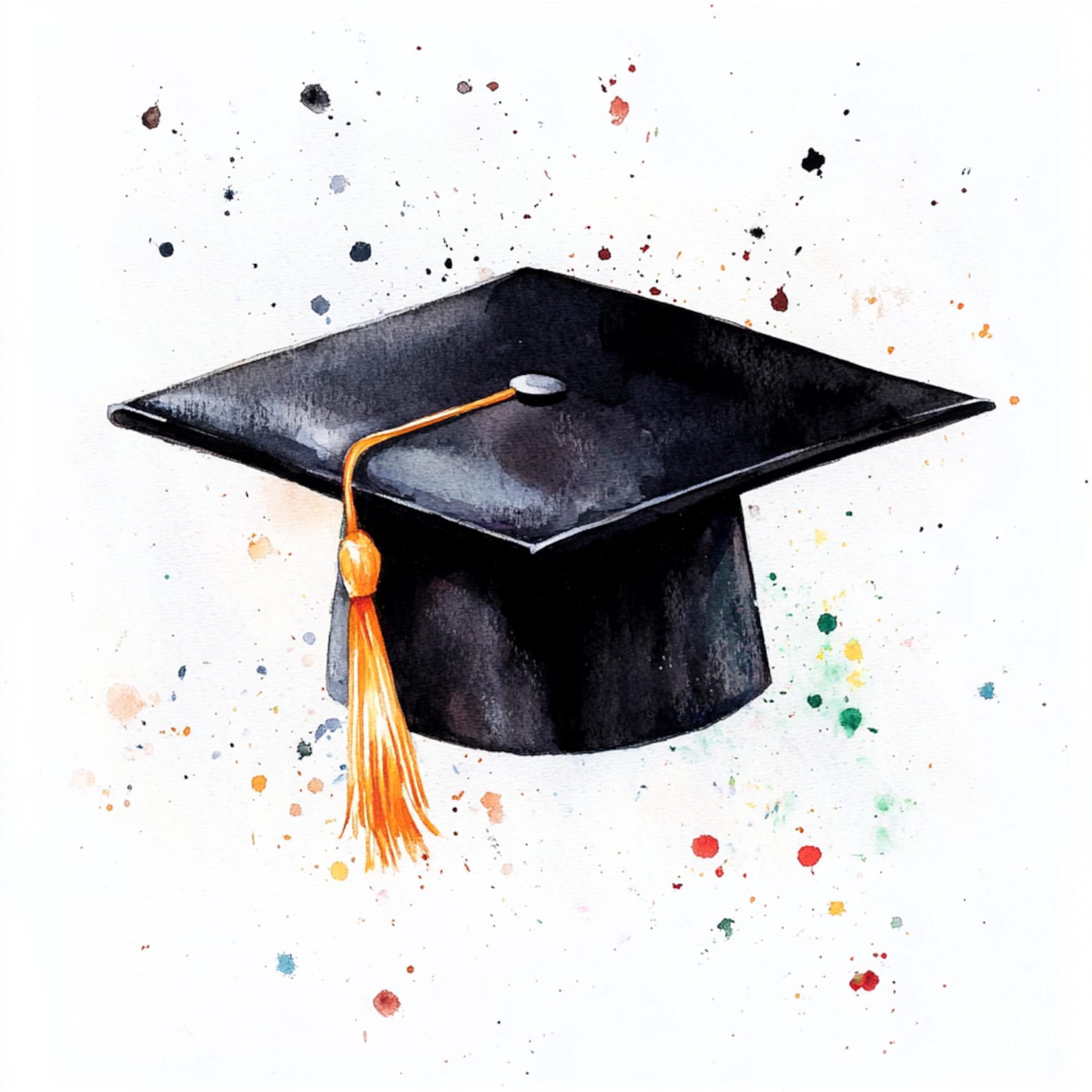 10 Printable Graduation Caps, Watercolor Graduation Hat, Graduation Hat ...