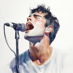 Watercolor Singing Man, Young Man Singer, Handsom Singer Man ...