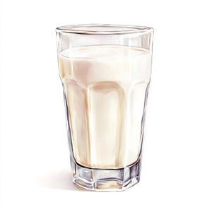 10 Printable Glass of Milk Art, Watercolor Milk, Healthy Food Decor ...