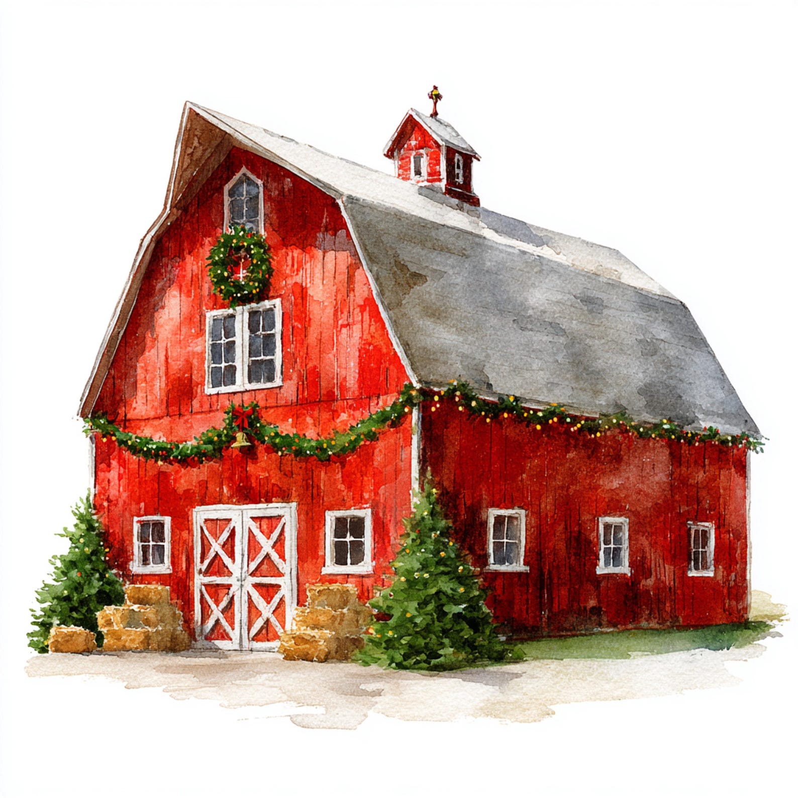 10 Printable Christmas Barn Print, Christmas Country Art, Barn Xmas ...