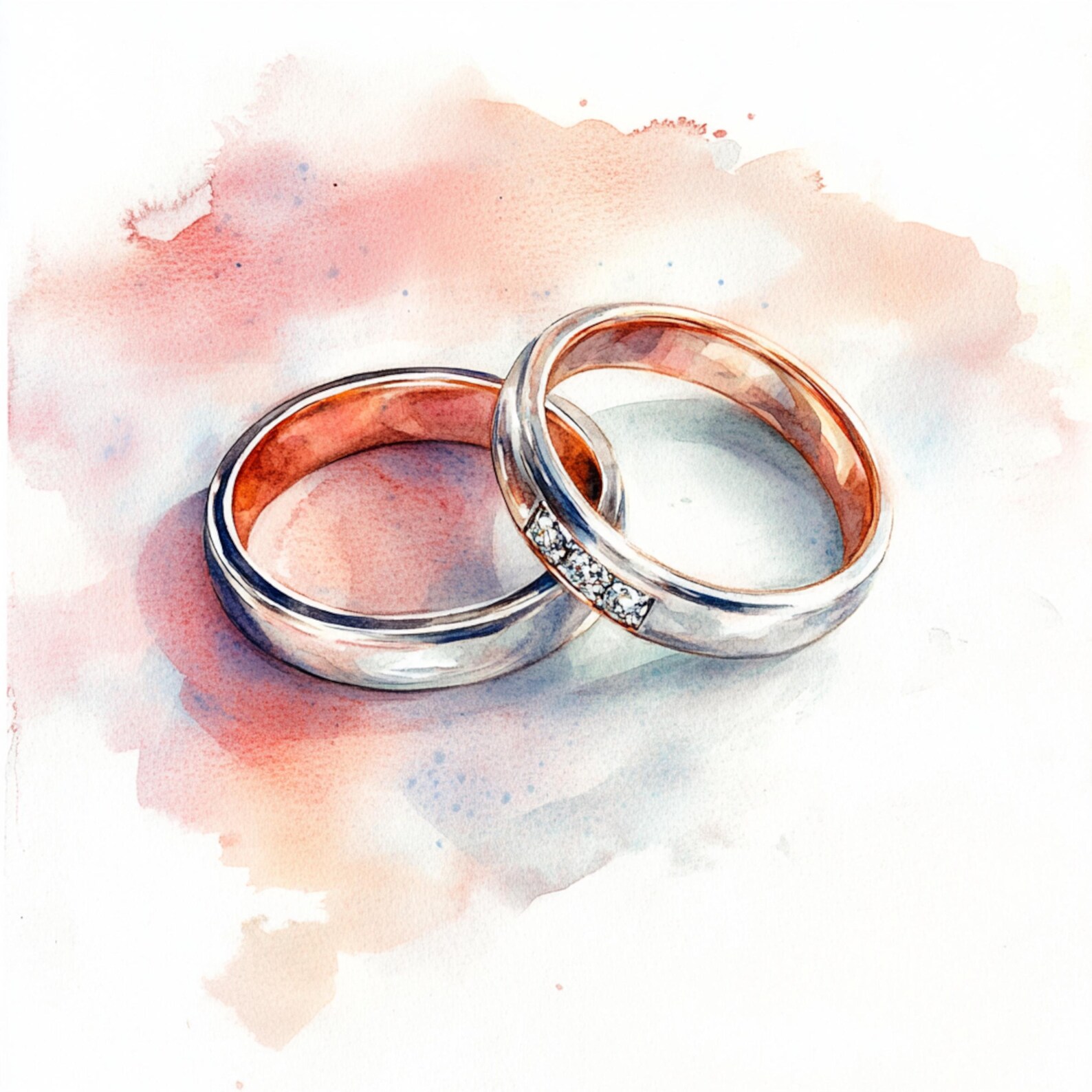 10 Wedding Rings Prints, Wedding Clipart, Create Gift Card, Whimsical ...