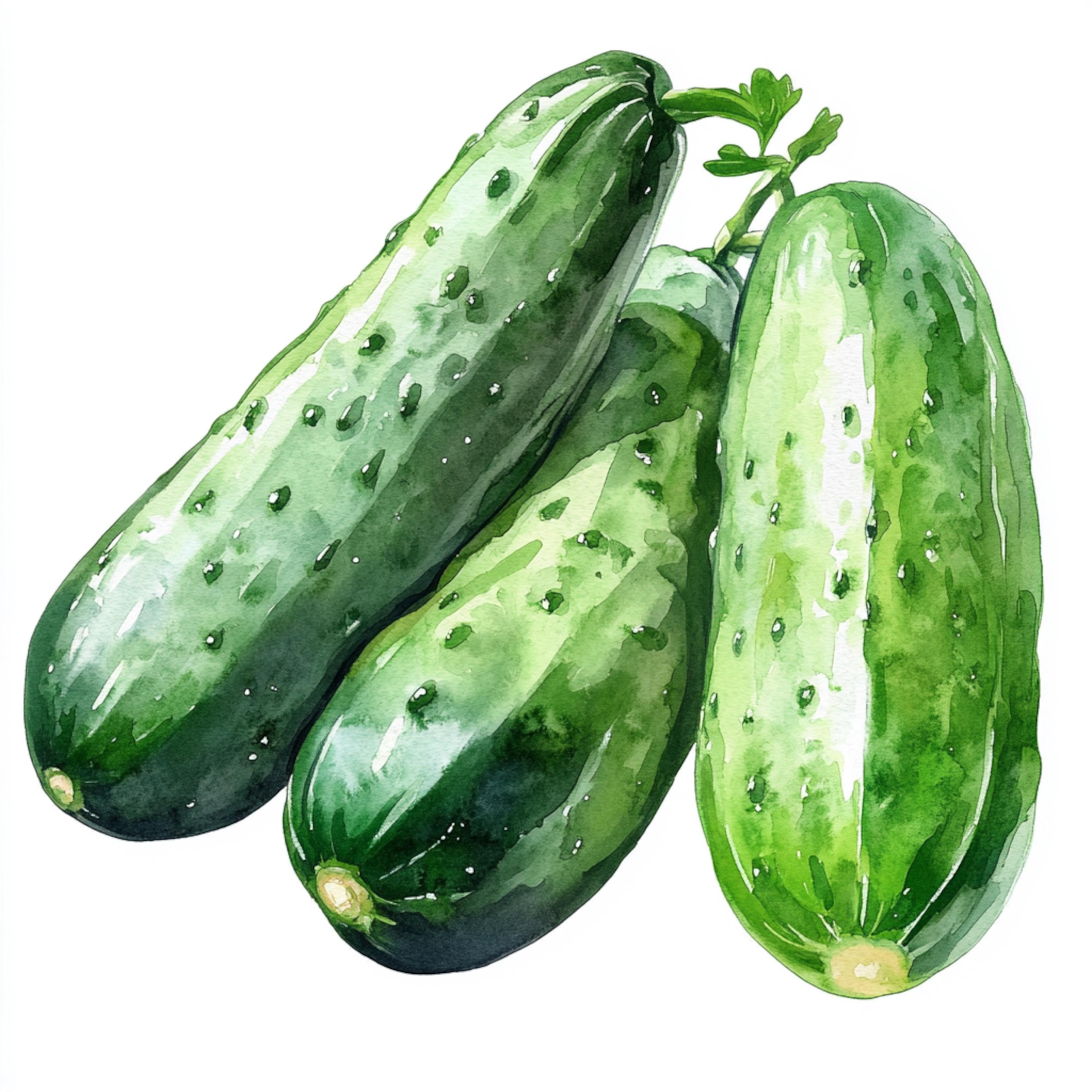 Printable Cucumber Decor, Watercolor Cucumbers, Cucumber Art, 10 Clip ...