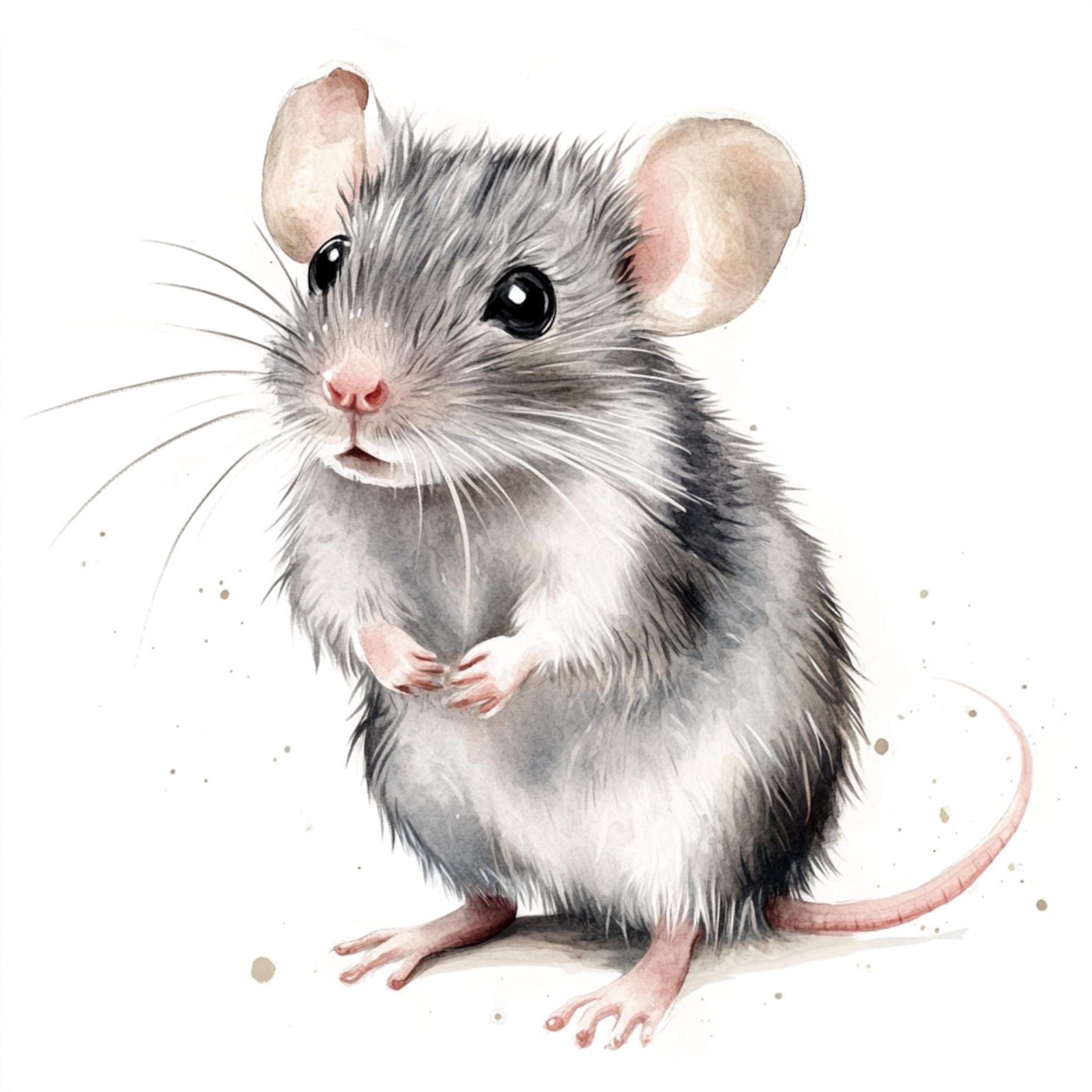 8 Printable Little Rat, Watercolor Baby Rat, Cute Rat Clipart ...