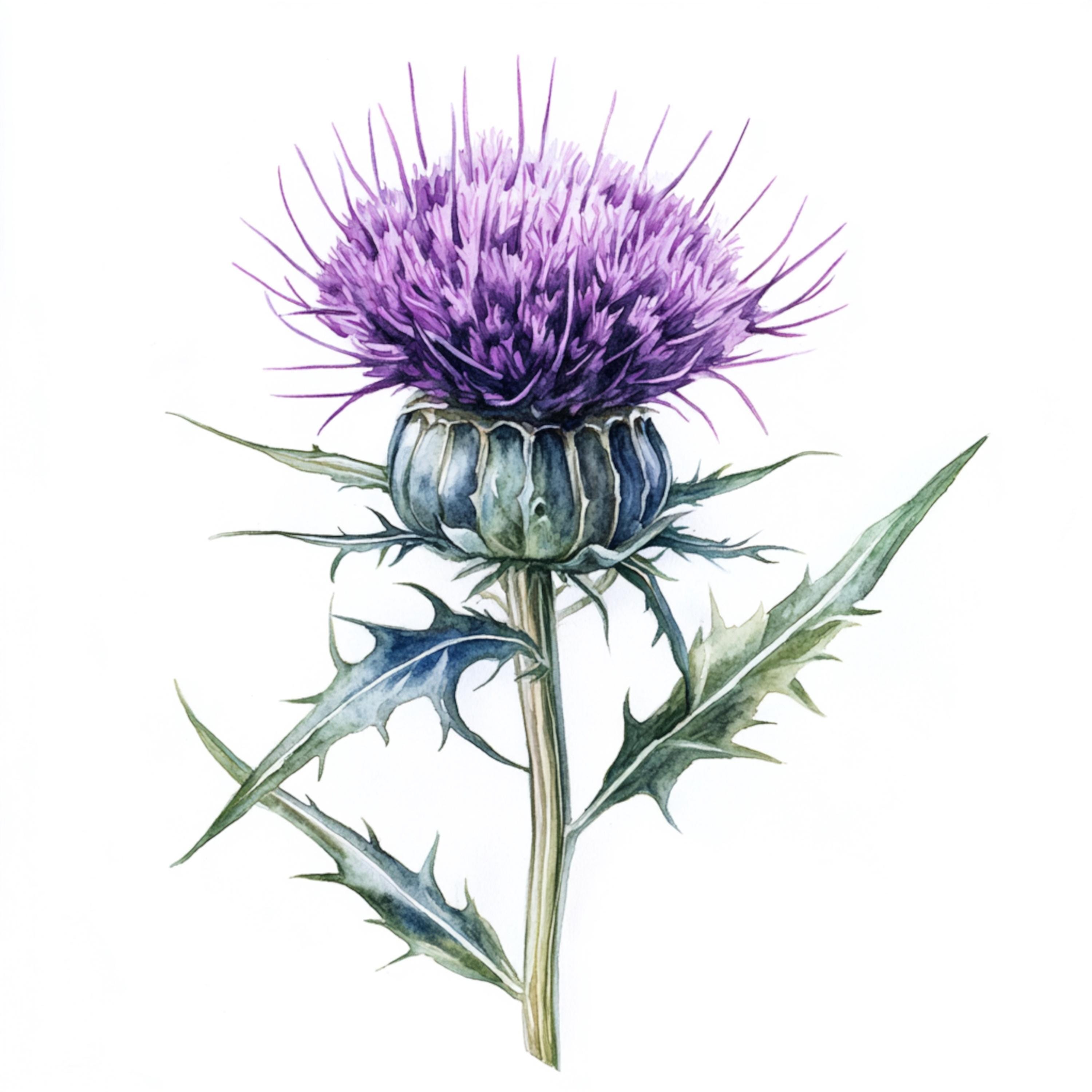 10 Printable Thistle Flower, Purple Flower, Housewarming Gift ...