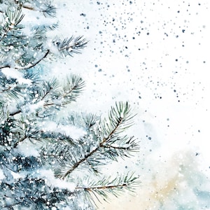 Winter Weather, Falling Snow Watercolor Art, Christmas Clip Art ...
