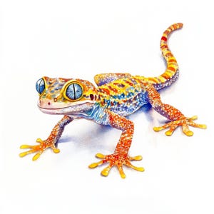 10 Printable Gecko Clipart, Gecko Watercolor, Geckos Print, Printable ...