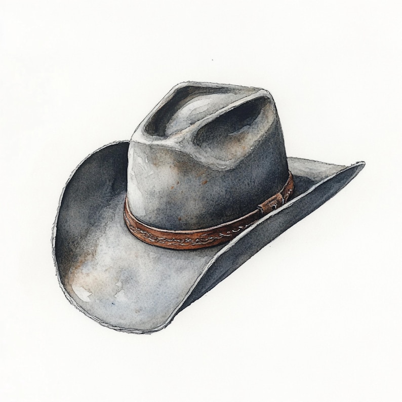 10 Printable Cowboy Hats, Watercolor Cowboy Hat, Cowboy Hat Print ...