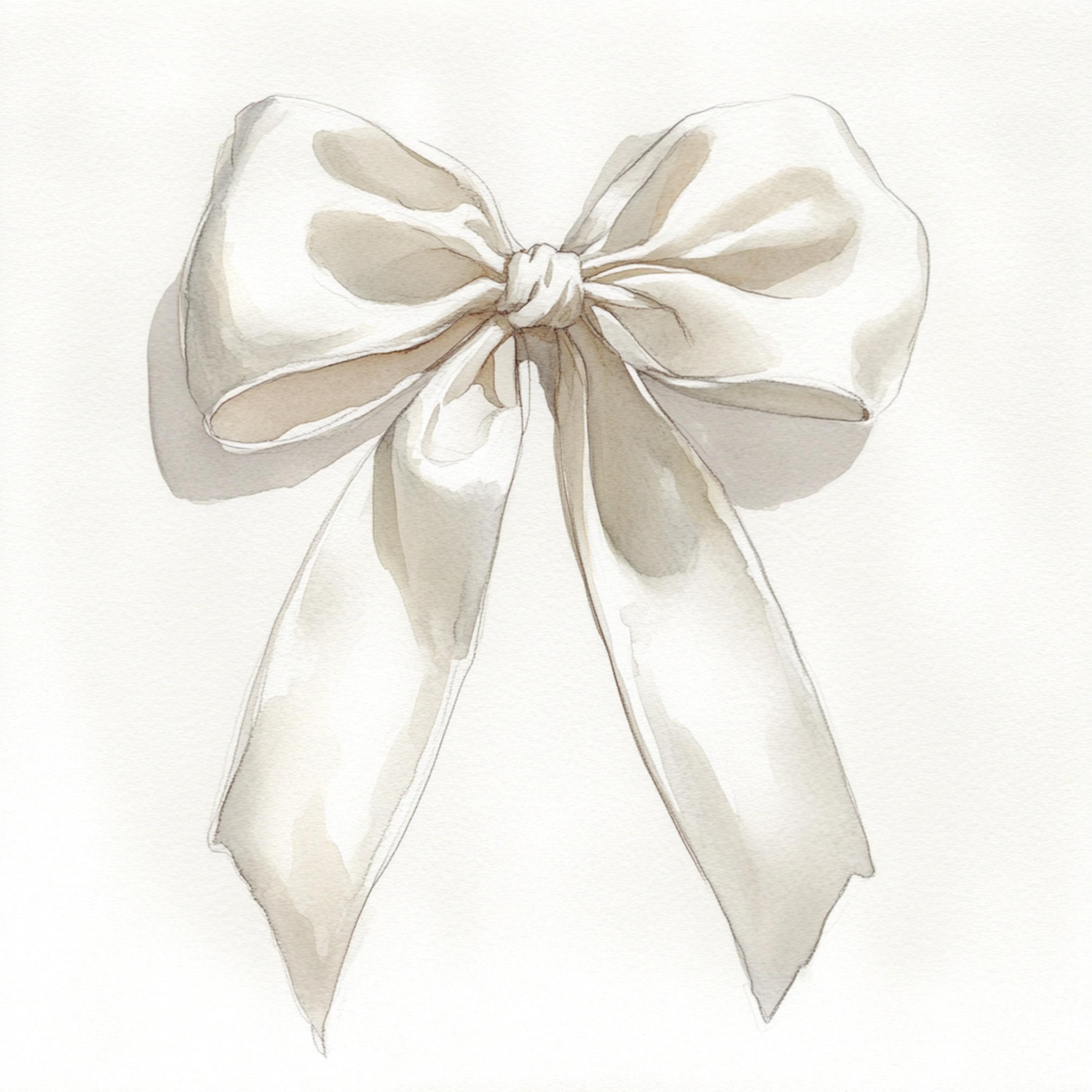 Printable White Bows, Watercolor Bows Clip Art, Printable Jpgs, Bows ...