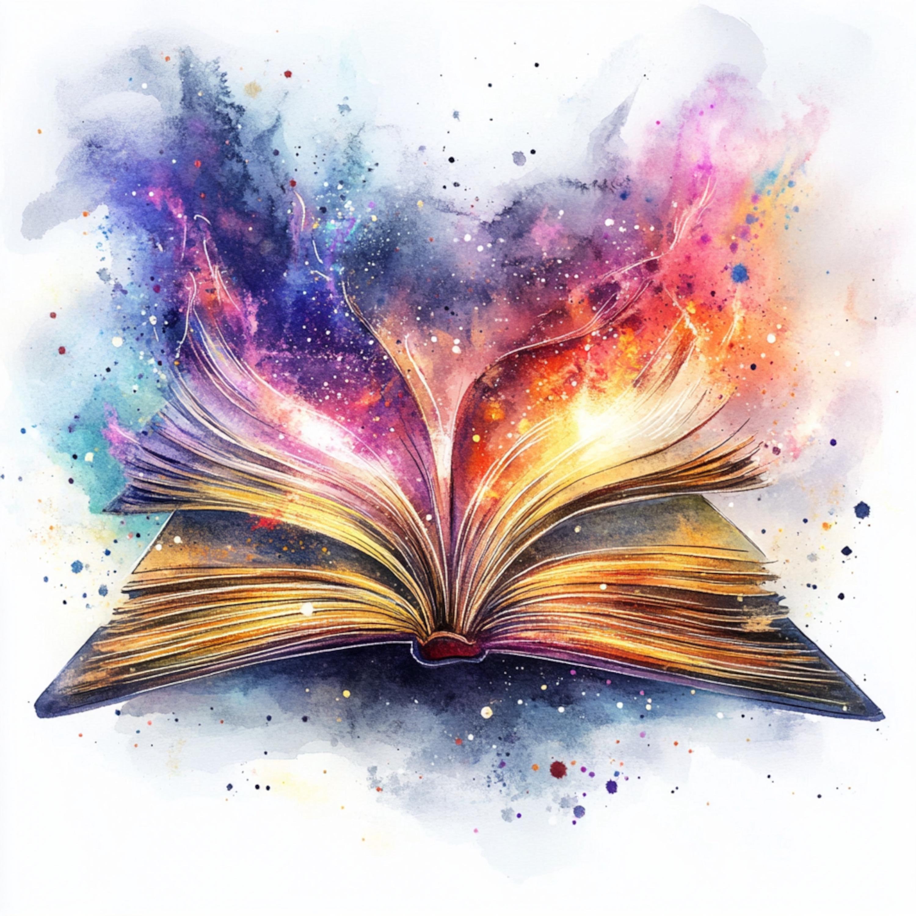 Buy 10 Printable Magic Books Clipart, Magic Book Watercolor, Printable ...