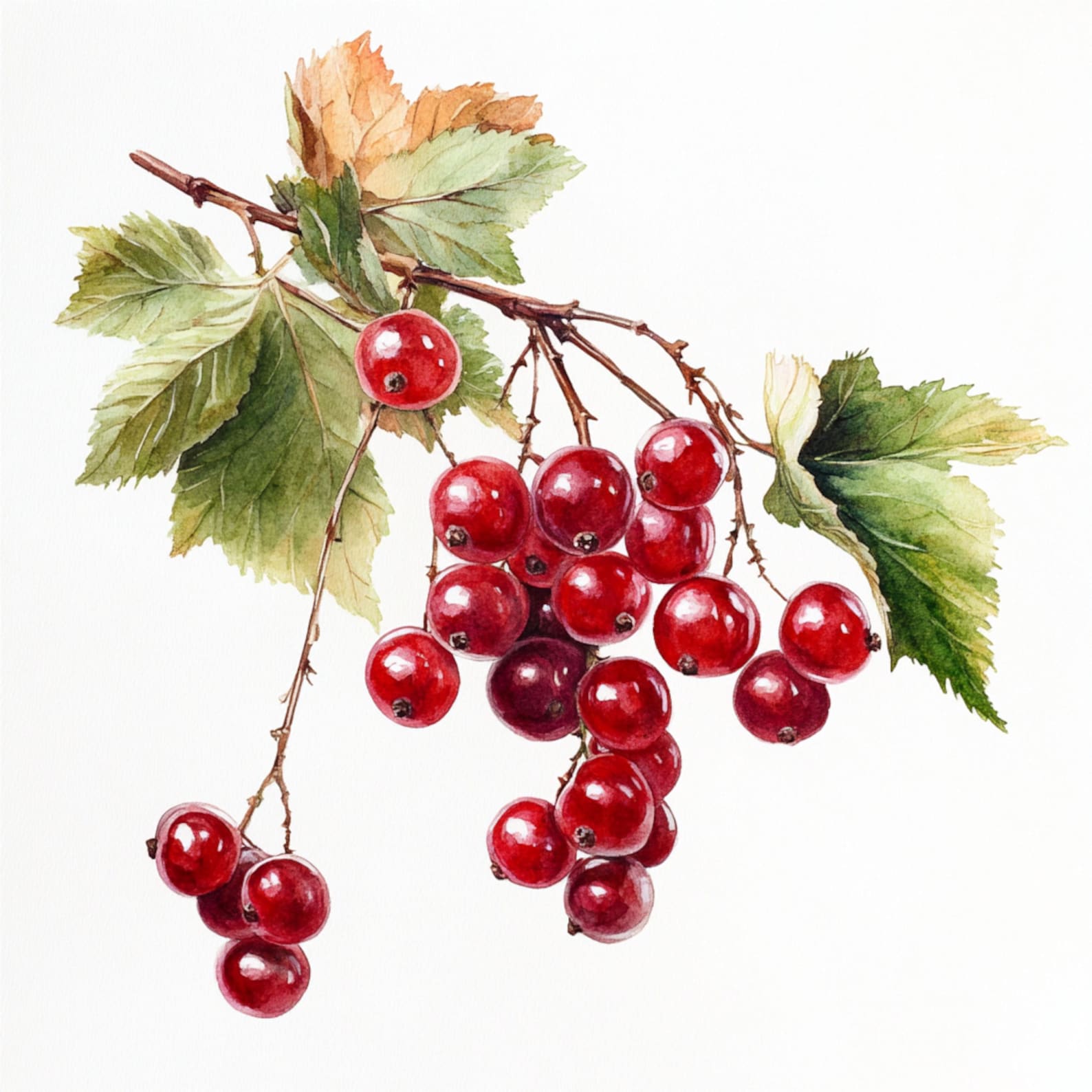 10 Printable Currants Decor, Watercolor Currants Branch, Currants Art ...