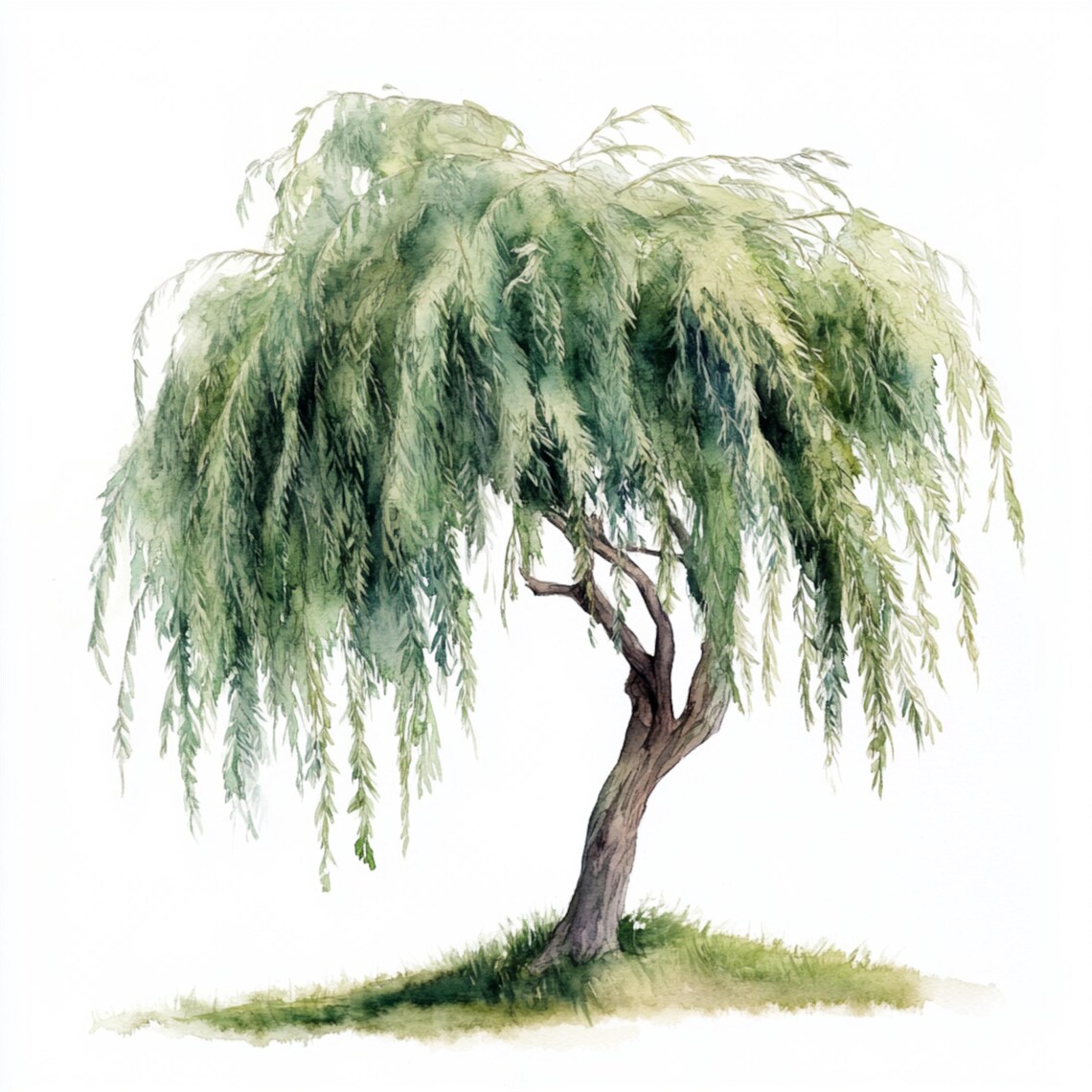 Printable Willow Tree, Watercolor Willow, 10 Images, Willow Botanical ...